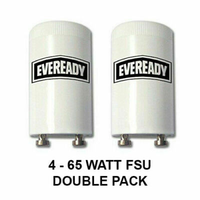 Pack of 2 EVEREADY Fluorescent Starter 4-65W FSU 220-240V Tube Start FS ...