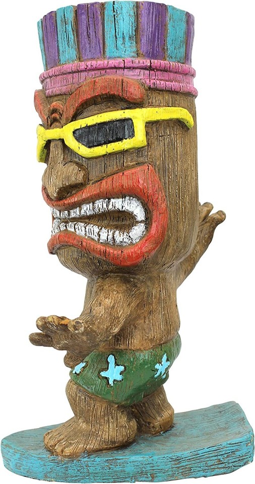 Tiki Totem Surfer Boy Statue Hawaiian Theme Tropical Garden Tiki Patio ...