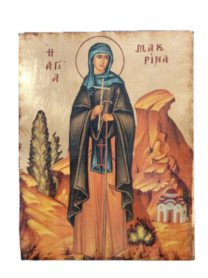 Saint Macrina the Younger Golden Leaf & Hand-painted Details Icon | eBay
