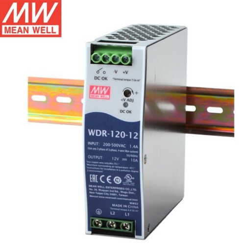 Mean Well WDR-120-12 switching power supply 120W rail type 12V voltage ...