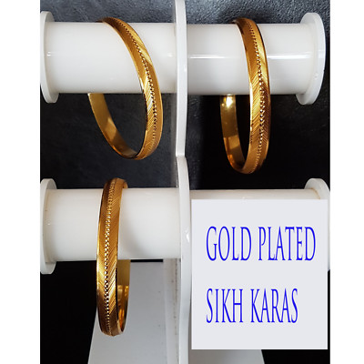 SIKH KARA KHALSA SINGH bangle BRACELET GOLD-PLATED -traditional -bangle ...