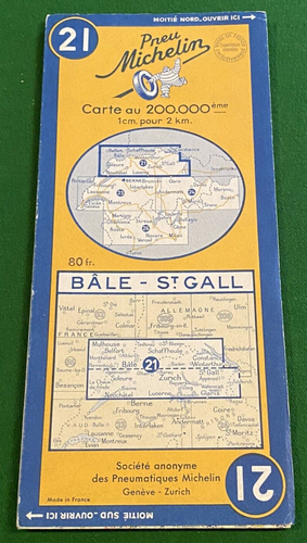 MICHELIN Carte Routière N°21 - SUISSE - Bâle - St Gall - 1950 - Etat ...