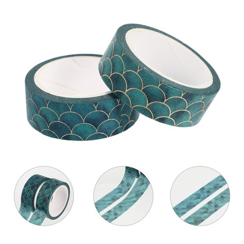 2 Pcs Washi Tape Stickers Decorative Masking Fish Scale for Crafts ...