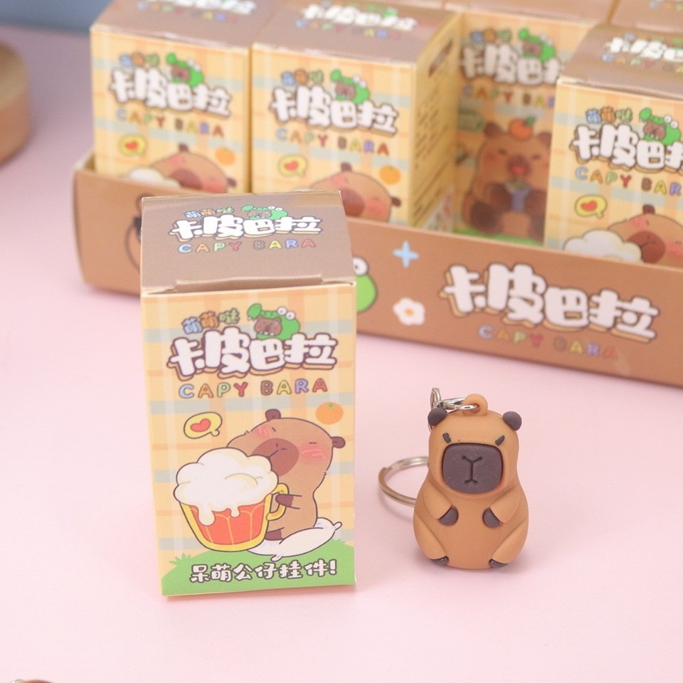 24pcs Capibara Blind Box Rodent Capybara Keyring Cartoon Simulation ...