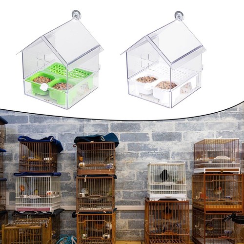 Transparent External Bird Feeder Tub Pull Out Style for Parrots and ...
