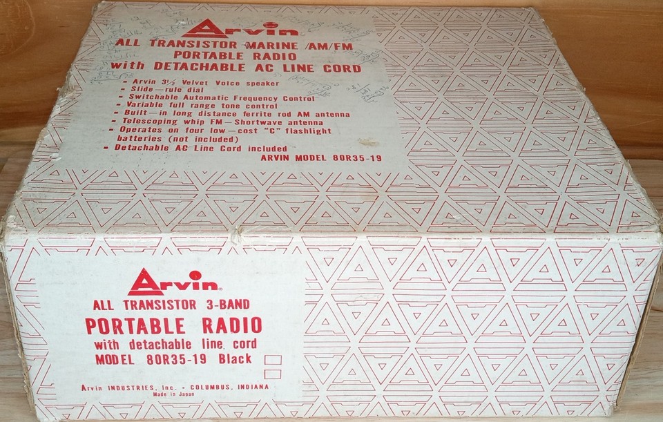 Arvin 80R35-19 AM FM All Transistor Portable Radio New Old Stock Boxed ...