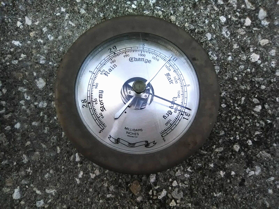 Vintage Nautical Ship Barometer Millibars Inches With Vintage Patina | eBay