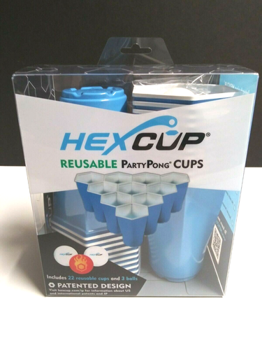 22 Hex Cups Beer Pong Game Party Ping Hexagon Set w/ 3 Balls HexCup NEW ...