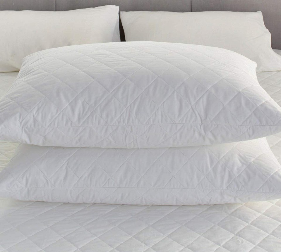 Luxury Pillows Quilted Ultra Soft Jumbo Super Firm Deluxe Bounce Back ...