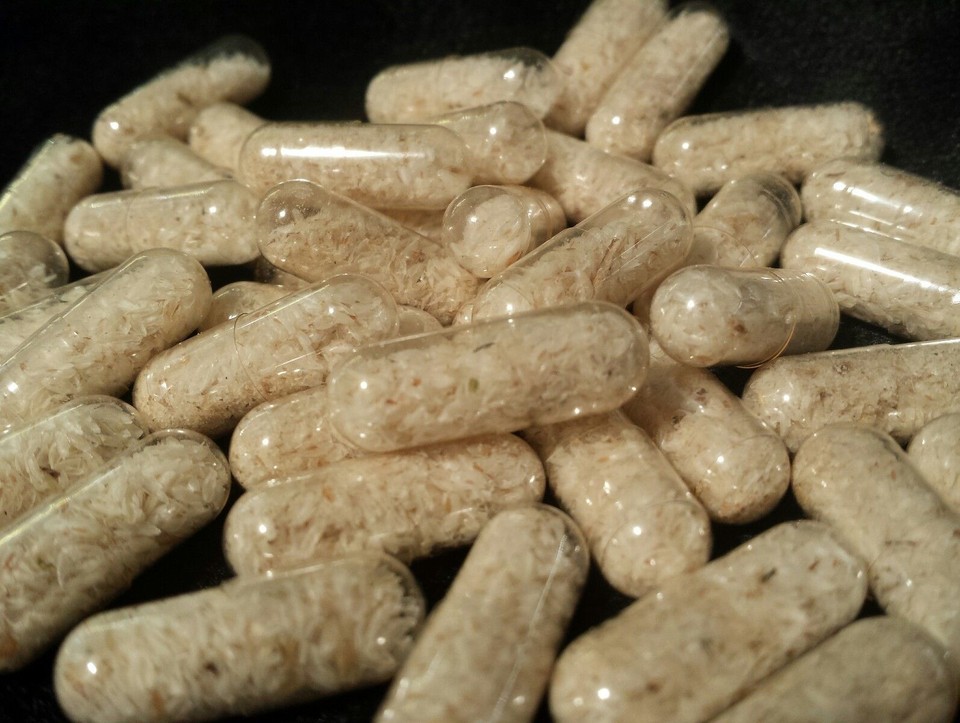 100 x Psyllium Husk (veg) Capsules 800mg **Fast Release, Soluble Fiber ...