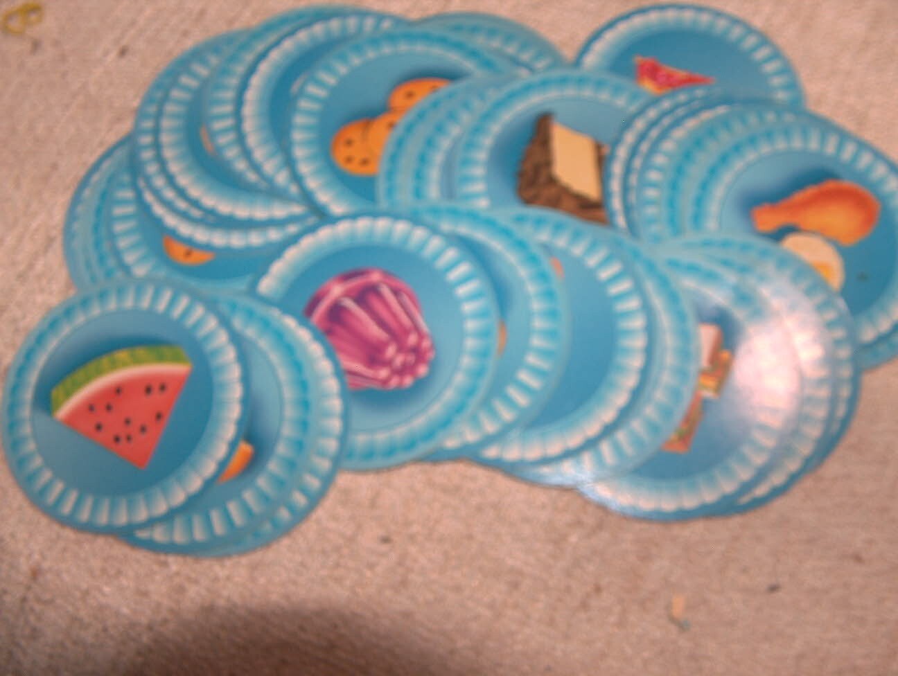 Picnic Panic Replacement round tokens snacks 1992 Milton Bradley Parts ...