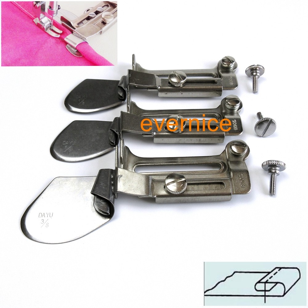 3 Sets Double Fold Clean Finish Hemming Folder For Juki Ddl-8700 8500 ...