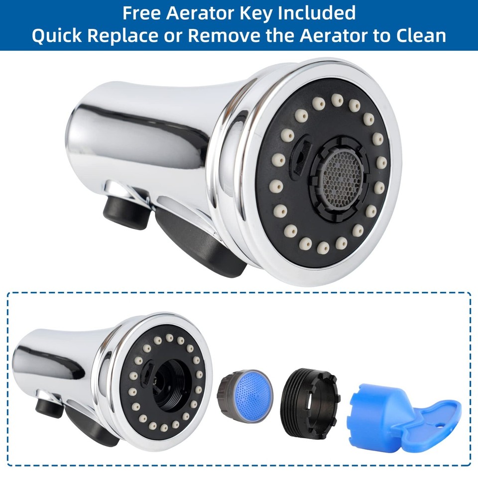 Kitchen Faucet Spray Head 3-Mode Pull Down Out Nozzle Sprayer ...