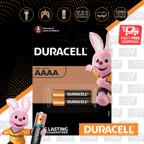 2x DURACELL MN2500 SPECIALTY AAAA 1.5V Alkaline Batteries LR61 LR8D425 ...