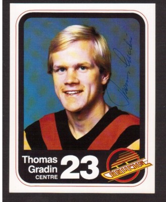 Thomas Gradin Vintage Vancouver Canucks Signed Autographed Hockey Photo ...