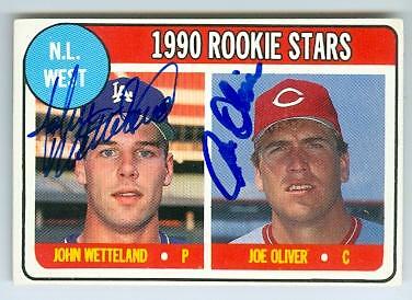 Joe Oliver and John Wetteland autographed Baseball Card 1990 BBCM #15 ...