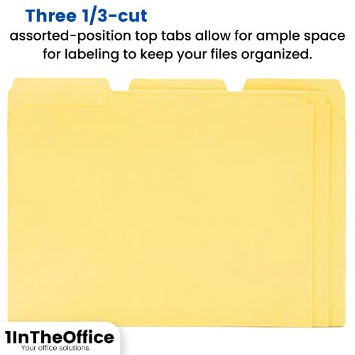 Yellow File Folders Letter Size File Folders with Tabs Filling Folders ...
