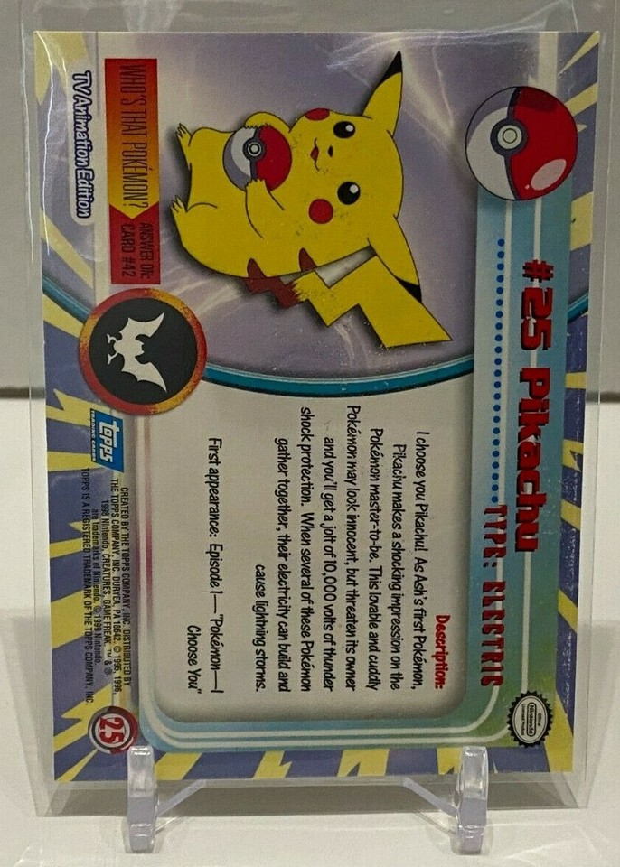 Pokémon - Topps TV Animation Series - Pikachu #25 Damaged | eBay