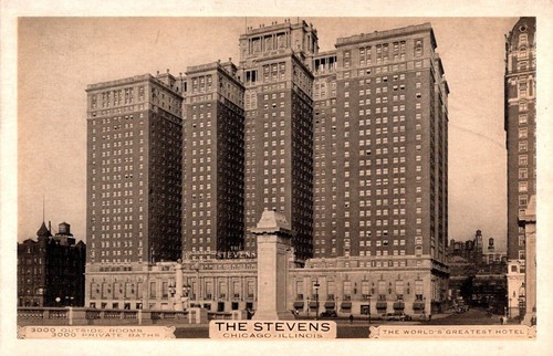 Chicago IL-Illinois The Stevens Hotel Advertising Vintage Postcard | eBay