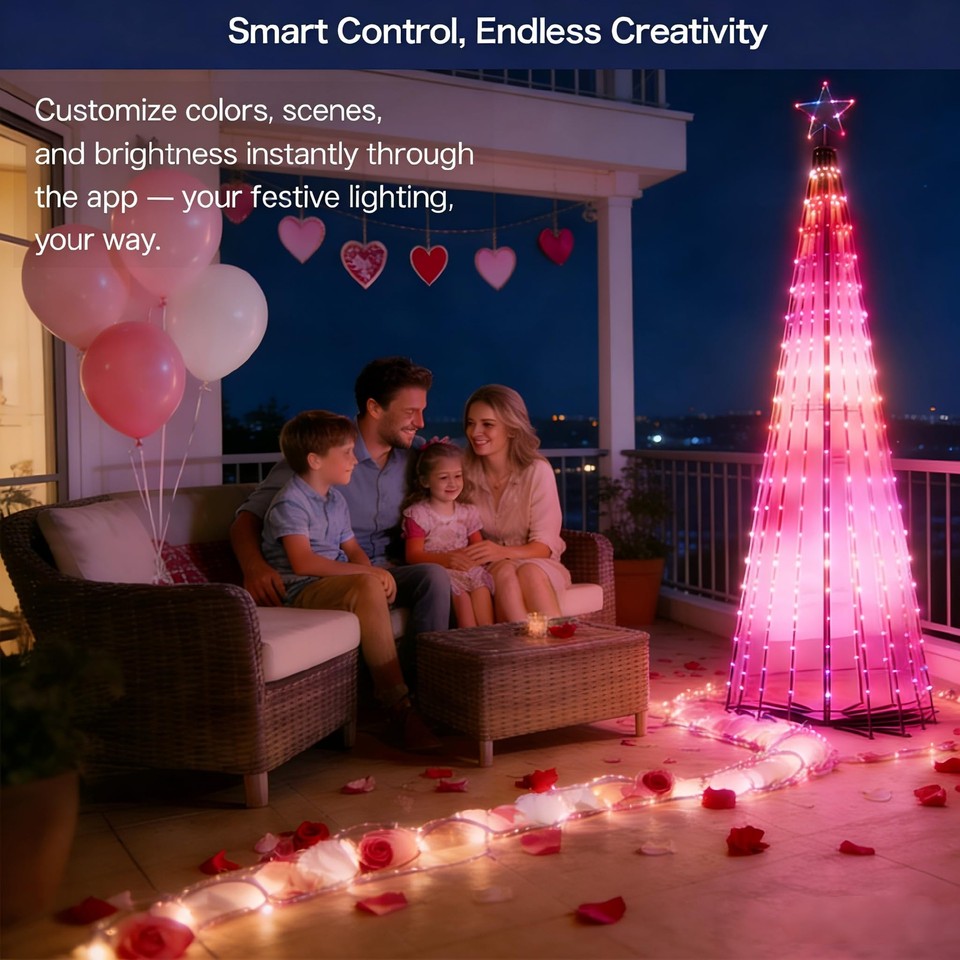 Mystical Glow Cone String Lights, 8ft 340 LEDs Multi-Color Fairy Lights ...