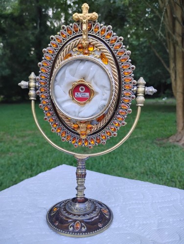 Monstrance Reliquary w/ Free First Class Relic of Blessed Seelos | eBay