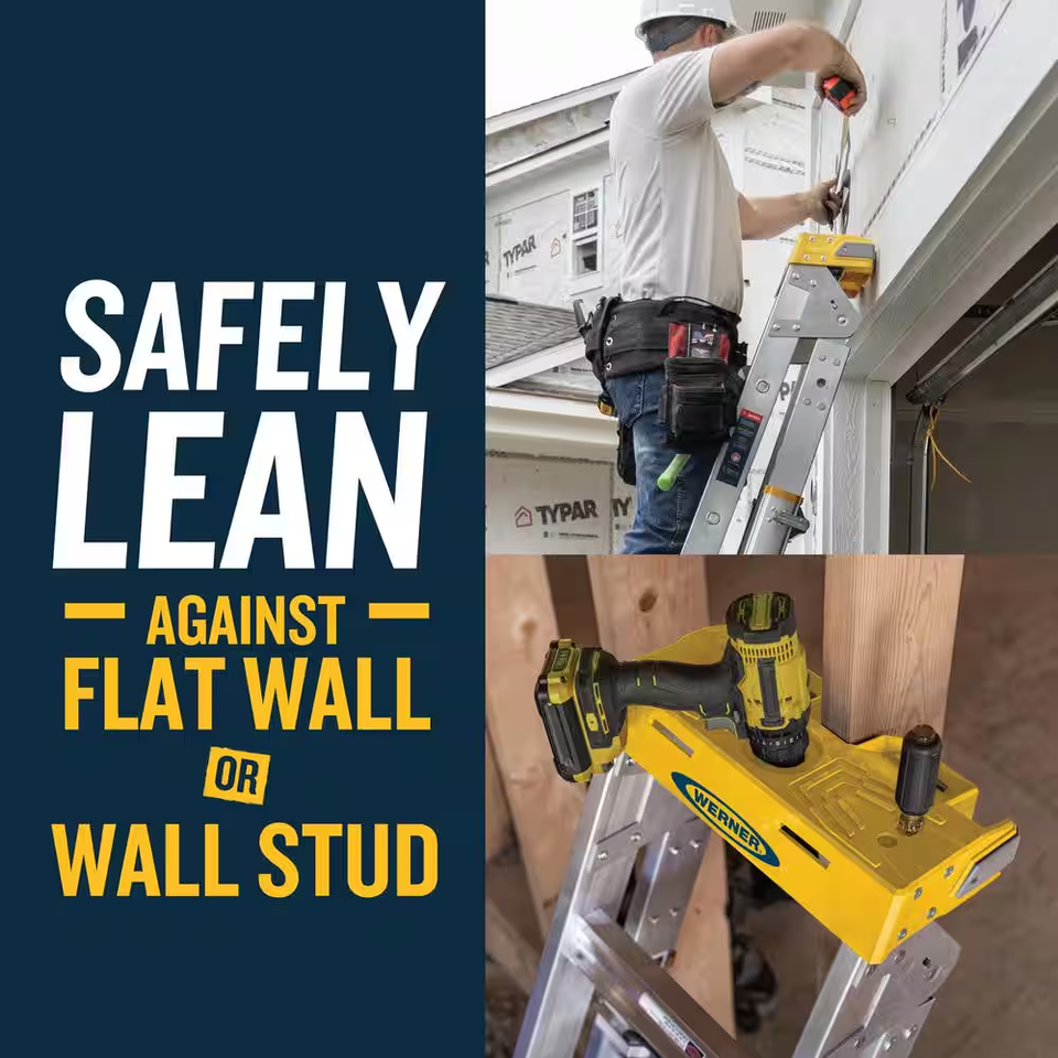 16 Ft. Reach Aluminum Adjustable Multi Position Ladder with 375 Lb ...