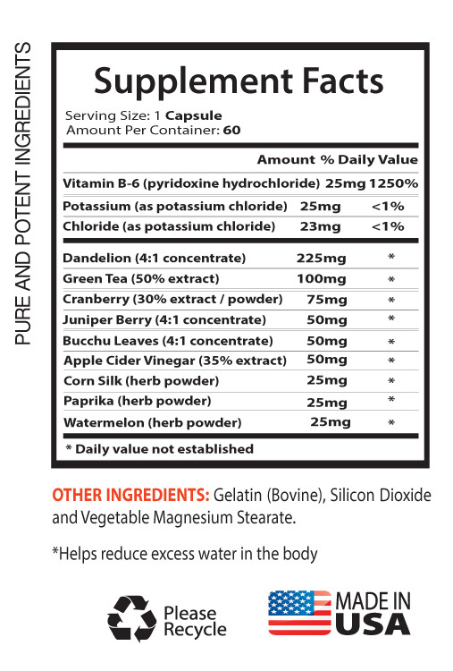 Fast Detox - WATER AWAY PILLS - Herbal Remedy Cranberry Watermelon 3 ...