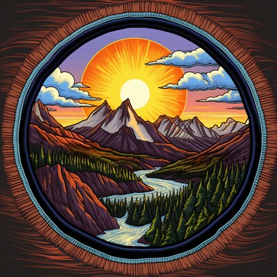 Explore Nature Patch Iron-on Applique Travel Souvenir Mountain River ...