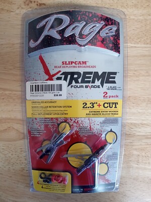 Rage Extreme 100 Grain 4 Blade Broadheads Pack of 2 | eBay