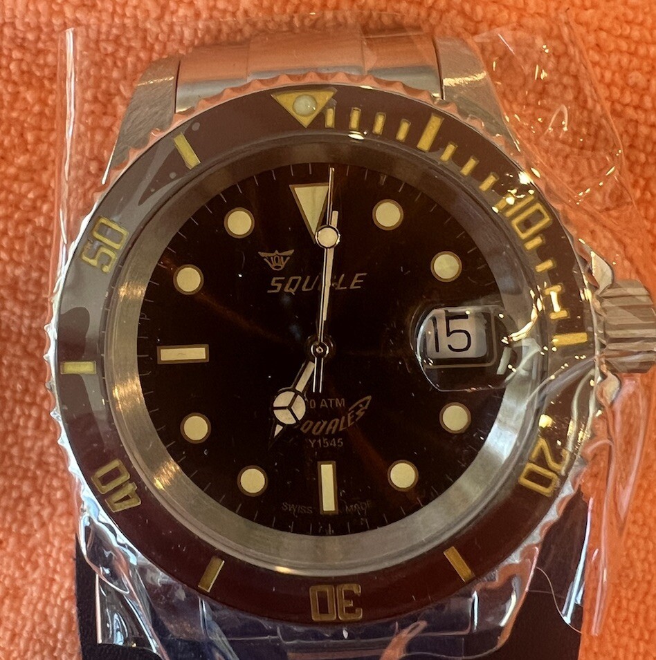 Squale ROOT BEER Y1545 20 Atmos Swiss Automatic Dive Watch - NEW | eBay