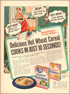 1955 vintage AD RALSTON Cereal Instant & Regular Ralston for Breakfast ...