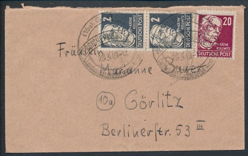 All. Bes. Mi 212+219 Brief Deutsche Post 1949 MiF SSt Gotha ...