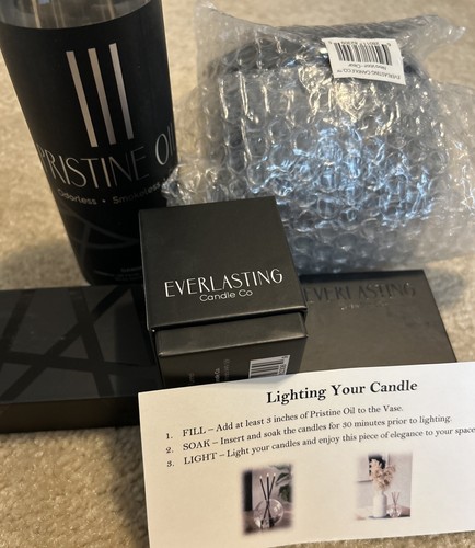 Everlasting Candle Co. Set - Neva Vase - Black Candlesticks - 16oz Oil ...