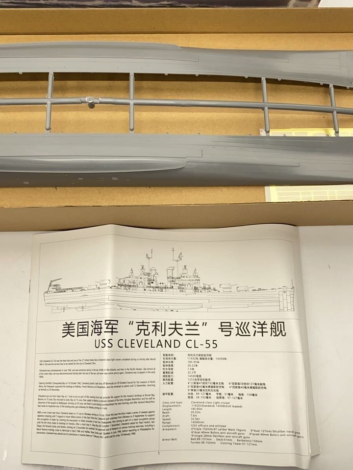VERY FIRE Plastic model 1/350 US Navy Light Cruiser USS Cleveland CL-55 ...