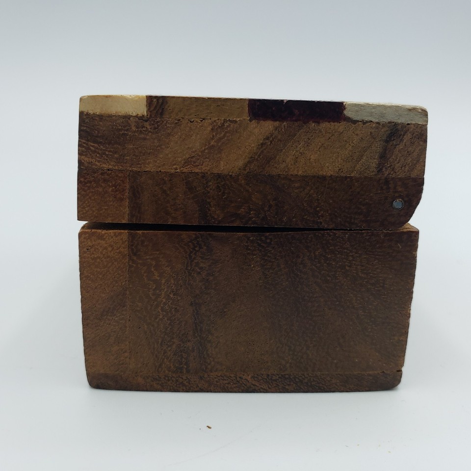 Wood Marquetry Trinket Keepsake Box Hinged Lid Checkerboard Small | eBay