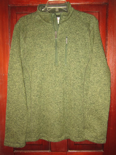 Woolrich M Top Shirt Sweatshirt Marled Knit Green Half Zip Mock Pocket ...