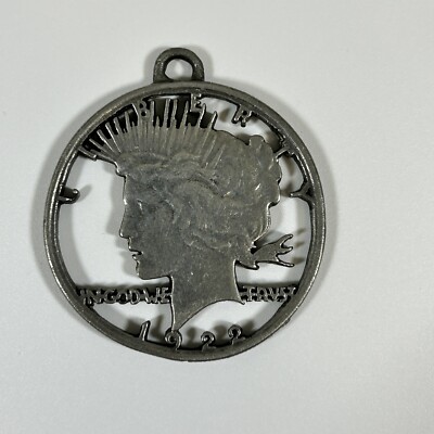 Vintage 1922 Profile Liberty Silver Dollar Cut Out Coin Pendant Custom ...
