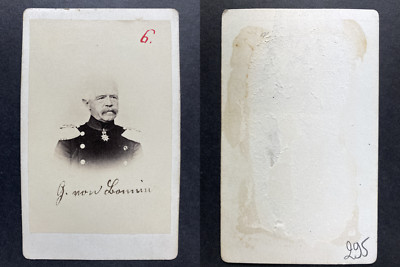 Général von Bonin Vintage cdv albumen print.Albert Ferdinand Adolf Karl ...