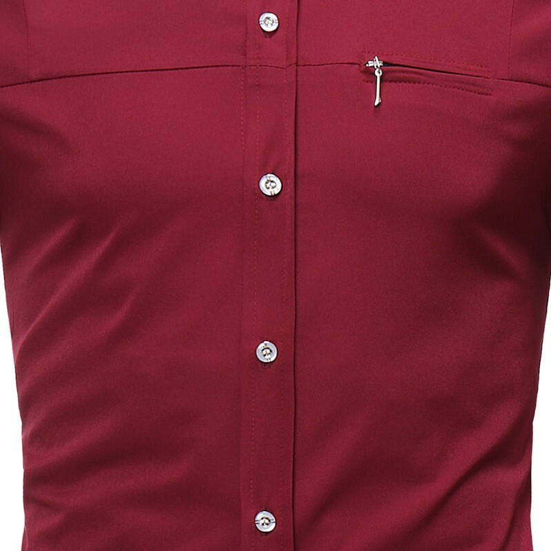 Mens Western style Long sleeve Slim Fit Button Front Stand collar ...
