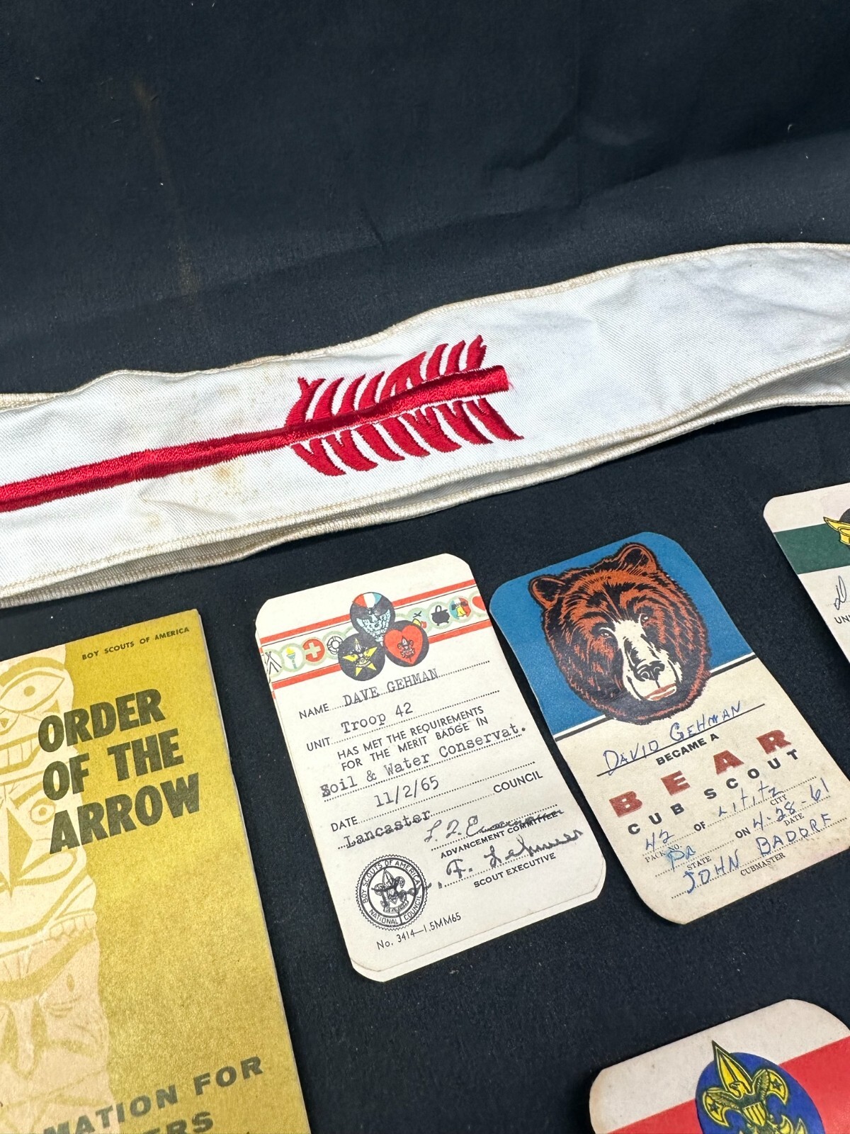 vintage boy scout 1960s order of the arrow sash banner first class ...