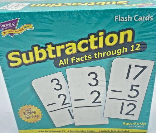 Trend Subtraction -All Facts Through 12 -Flash Cards Set Of 169 ...