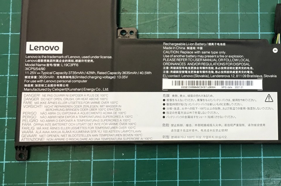 Genuine Lenovo IdeaPad 3 17IIL05 Battery 11.25V 42Wh 42Wh L19C3PF6 | eBay