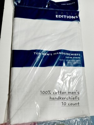 Vintage 100% Cotton Mens White Handkerchiefs New in Package 10 count | eBay