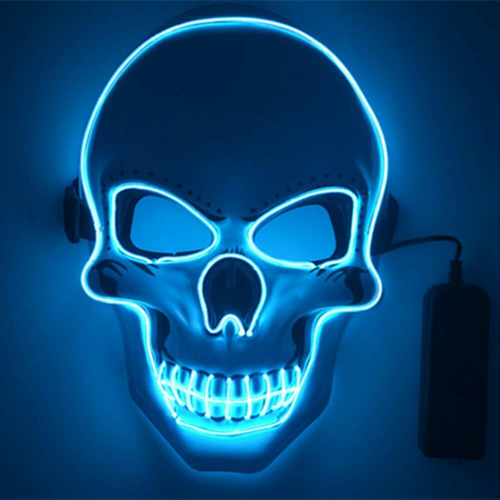 Neon Stitches Halloween Mask LED Light Up Costume Party Purge Rave ...