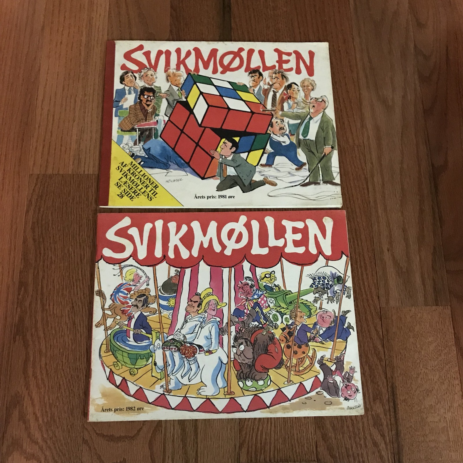 2 SVIKMØLLEN Illustrated Danish Humor Magazine Book 1981 & 1982 Vintage ...