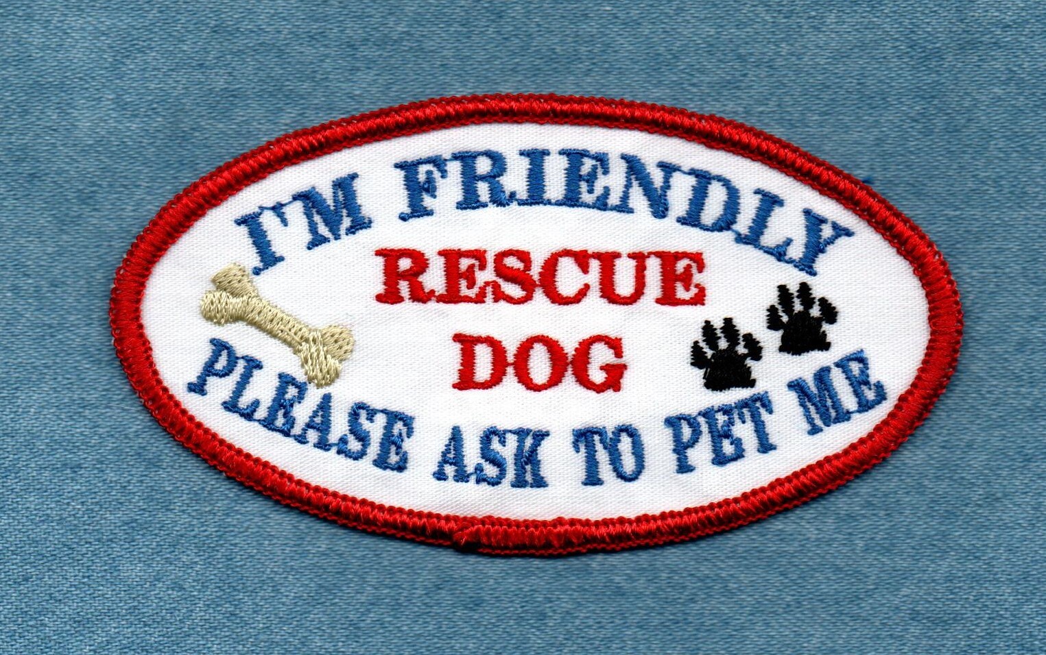 RESCUE DOG - I'M FRIENDLY - PLEASE ASK TO PET ME - rescue dog vest ...