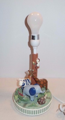 2007 Lambs and Ivy Jungle Lamp Safari Themed Monkey Elephant Gator ...