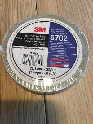 3M (5702) Safety Stripe Tape 5702 Black/Yellow, 1 in x 36 yd 5.4 mil ...