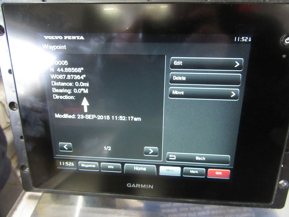 GARMIN VOLVO PENTA GPS CHARTPLOTTER & MAP HEAD UNIT 8008 / 2VD000078 ...