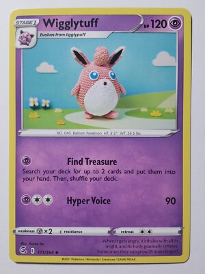 Wigglytuff 111/264 NM / M - Asako Ito Crocheted Art - Fusion Strike ...